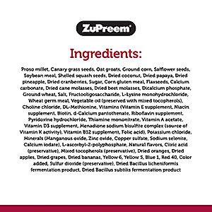 ZuPreem Smart Selects Bird Food for Medium Birds, 2.5 lb - Everyday Feeding for Cockatiels, Quakers, Lovebirds, Small Conures