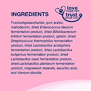 Nutramax Proviable Digestive Health Supplement Multi-Strain Probiotics and Prebiotics for Cats and Dogs - With 7 Strains of Bacteria, 30 Capsules