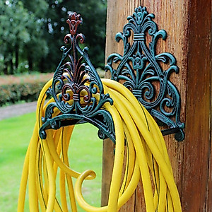 Riyyow European Tulip Flower Cast Iron Wrought Iron Pipe Bracket Cast Iron Gardening Decoration Retro Villa Garden Pipe Rack Cast Iron Doorbell Decoration