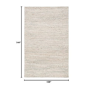 SAFAVIEH Natural Fiber Collection Area Rug - 9' x 12', Natural & Ivory, Handmade Farmhouse Jute & Wool, Ideal for High Traffic Areas in Living Room, Bedroom (NFB553A)