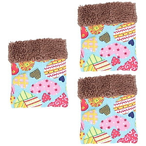 POPETPOP 3pcs Chinchilla Bedding Fleece Sleeping Bag Hamster Cage Bedding Guinea Pig Bed Pet Bed House Hamster Sleeping Bag Bed Linings Hug Cup Cotton Nest Mice Warm Mat Hamster House Bed