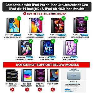 BABG Keyboard Case for iPad Air 11(M2,2024)&iPad Pro 11 inch (4th/3rd/2nd/1st) Gen&iPad Air 5th&4th Gen,360°Swivel,Multi-trackpad,Backlit Keyboard-Rose Gold