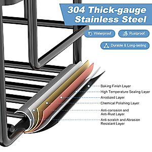 Phiaso Shower Caddy 6 Pack Shelves - Self Adhesive Shower Organizer for Bathroom Kitchen Storage, Drill-Free&Quick-Dry, Rustproof Stainless Steel Bathroom Organizer, Shower Shelf for Inside Shower