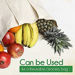 Greenmile Canvas Tote Bags Bulk 15 Pack - 15x16.5 Inch - 6 oz - Large Plain Canvas Tote Bags Premium Economical Blank Reusable Grocery Bags, Thick Shopping Canvas Bags for Arts & Craft DIY Promotion