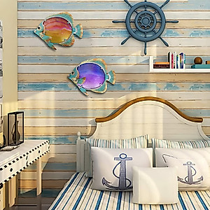 LIFFY Metal Fish Wall Decor 2Pack Handmade Glass & Metal Fish Wall Art for Living Room Bedroom Bathroom Pool Pretty Gift Idea Make Your Home Unique
