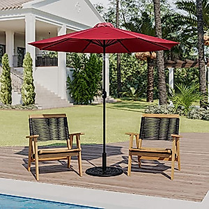 Flash Furniture Kona Red 9 FT Round Umbrella with 1.5" Diameter Aluminum Pole with Crank and Tilt Function
