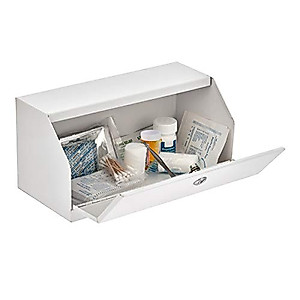 AdirMed Locking Drug Cabinet (White) Medicine Cabinet with Pull-Out Shelf & Document Pocket (White) Bundle