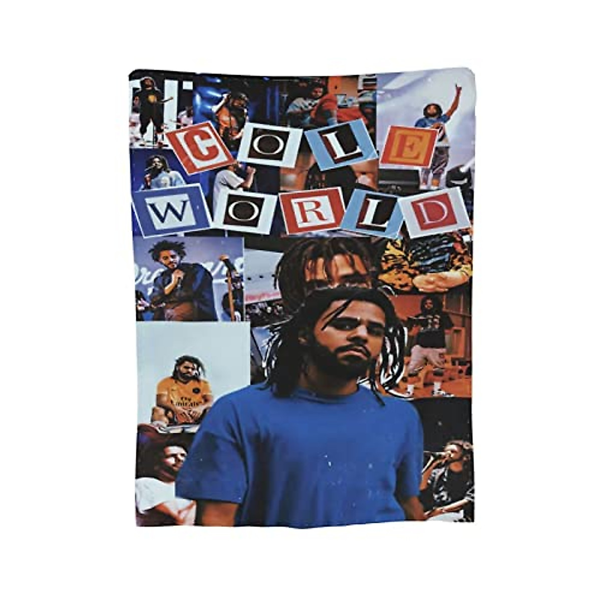 DanaJLessard Flannel Blanket J Rapper Cole Funny Throws Blanket Women Men Lightweight Super Soft Fleece Air Conditioning Blankets for All Season 60"x50"