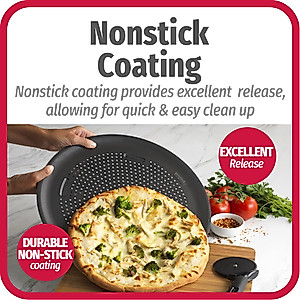 GoodCook AirPerfect Nonstick 16” Pizza Pan - Set of 2 - Pizza Trays for Oven, Perforated Round Pizza Pan, Carbon Steel Baking Pan, Homemade, Frozen & Leftover Slices