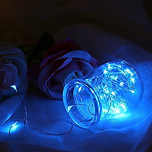 BTSRPU 19.9ft LED Copper Wire String Lights Fairy String Lights Battery Operated String Lights with Remote Control for Wedding Party Home Christmas Decoration(6 Meters-Blue)