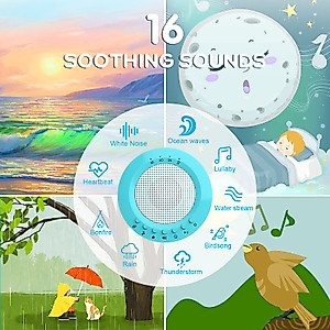 Portable White Noise Machine for Baby , Sleep Sound Machine for Travel,16 Soothing Sounds