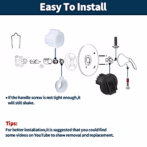 116653 Shower Handle Adapter Kit, Compatible with Moen Posi-Temp Single Handle Tub & Shower Faucet Valve Cartridge, Shower Handle Replacement Accessory