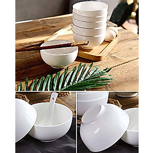 Foraineam 12 Pack 10 Ounces Porcelain Small Bowl Set White Round Bowls (10 fl oz)