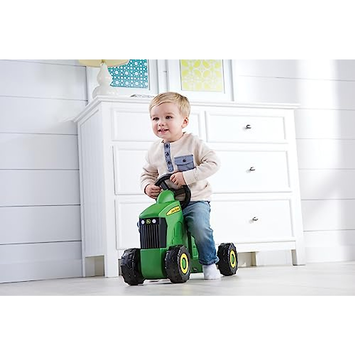 John Deere Sit 'N Scoot Activity Tractor Toy - John Deere Tractor - Ride On Toys - 20 x 9.8 x 16.15 inches - Toddler Toys Ages 2 Years and Up Green