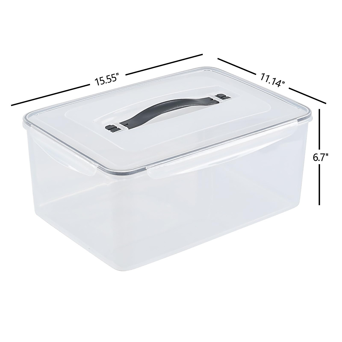 Bblina 4-Pack 14.5 L Food Sealed Storage Container, Plastic Boxes with Airtight Lid