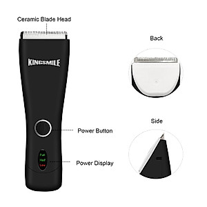 Kingsmile Body Hair Trimmer, Wireless Home Haircutting Kit, Men's Shaving & Grooming Sets with Charger,Haircutting Tools, Electric Razor for Trimming Women, Children Guide Combs, Black