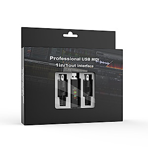 USB IN-OUT MIDI Cable Converter, Bakerii USB IN-OUT MIDI Cable Converter PC MAC laptop MIDI Interface Converter for Piano Keyboard- 6.5Ft
