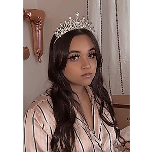 COCIDE Tiara and Crown for Women Silver Rhinestone Birthday Headband Princess Tiaras for Girls Hair Accessories Jewelry for Bridal Wedding Prom Birthday Christmas Xmas Halloween Party (Silver-2)