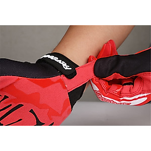 EXCEREY Red Cycling Gloves Mountain Bike Gloves for Outdoor Sports, Driving, Climbing for Men & Women (Red, M)