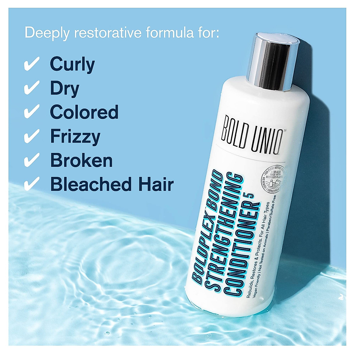 BOLD UNIQ Boldplex Bond Repair Hair Protein Treatment Bundle. Regime for Dry Damaged Hair. Hydrating & Conditioning for Curly, Colored, Frizzy, Broken & Bleached Hair. Paraben & Sulfate Free.