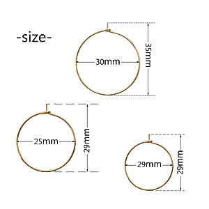 BronaGrand 150 Pieces Gold Plated Wine Glass Charm Rings Earring Hoops 3 Sizes,30mm,25mm,20mm