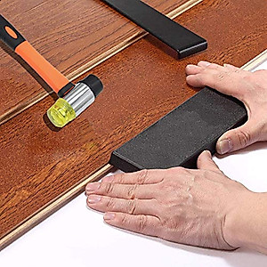 Laminate Wood Flooring Installation Kit with Solid Tapping Block, Long & Wider Pull Bar, 40 Spacers, Double-Faced Mallet & 2 Replacement Mallet Head for Domestic & Professional Flooring Installation