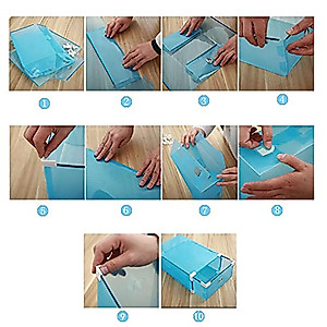 Hislaves Shoes Organizer Boxes,Stackable Drop Front Shoe Box Shoe Storage Box Space Saver Plastic Shoes Storage Bin for Home Dorm Orange