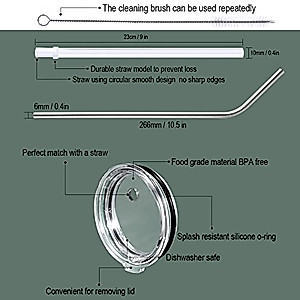 8 Piece Set For Yeti Straw 30 oz,No Leak Sliding Closure 100% Spill Proof Straw Lid And Fits Yeti Rambler Tumbler,Ozark Trail Cup Or More Brand Stainless Steel Mugs