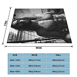 Joseph Jason Namakaeha Momoa Throw Blankets 3D Printed Polyester Daily Home Blanket ,Bedroom Living Room Home Decor All Seasons for Bed Couch Chair Sofa Travel 60"x50"