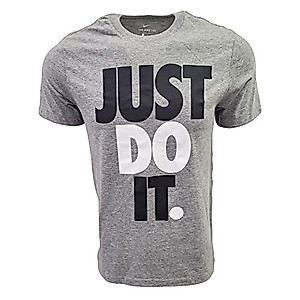 Nike Men's Just Do It Big Logo T-Shirt (Large, Grey Heather)