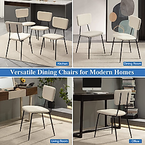 Bacyion Dining Room Chairs Set of 4 - Modern Boucle Fabric Kitchen Chairs, Dining Chairs with Metal Legs for Dining Room, Kitchen, Living Room