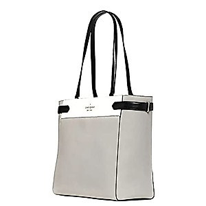 Kate Spade Staci Laptop Tote Triple compartment Leather Nimbus Grey Multi/Silver
