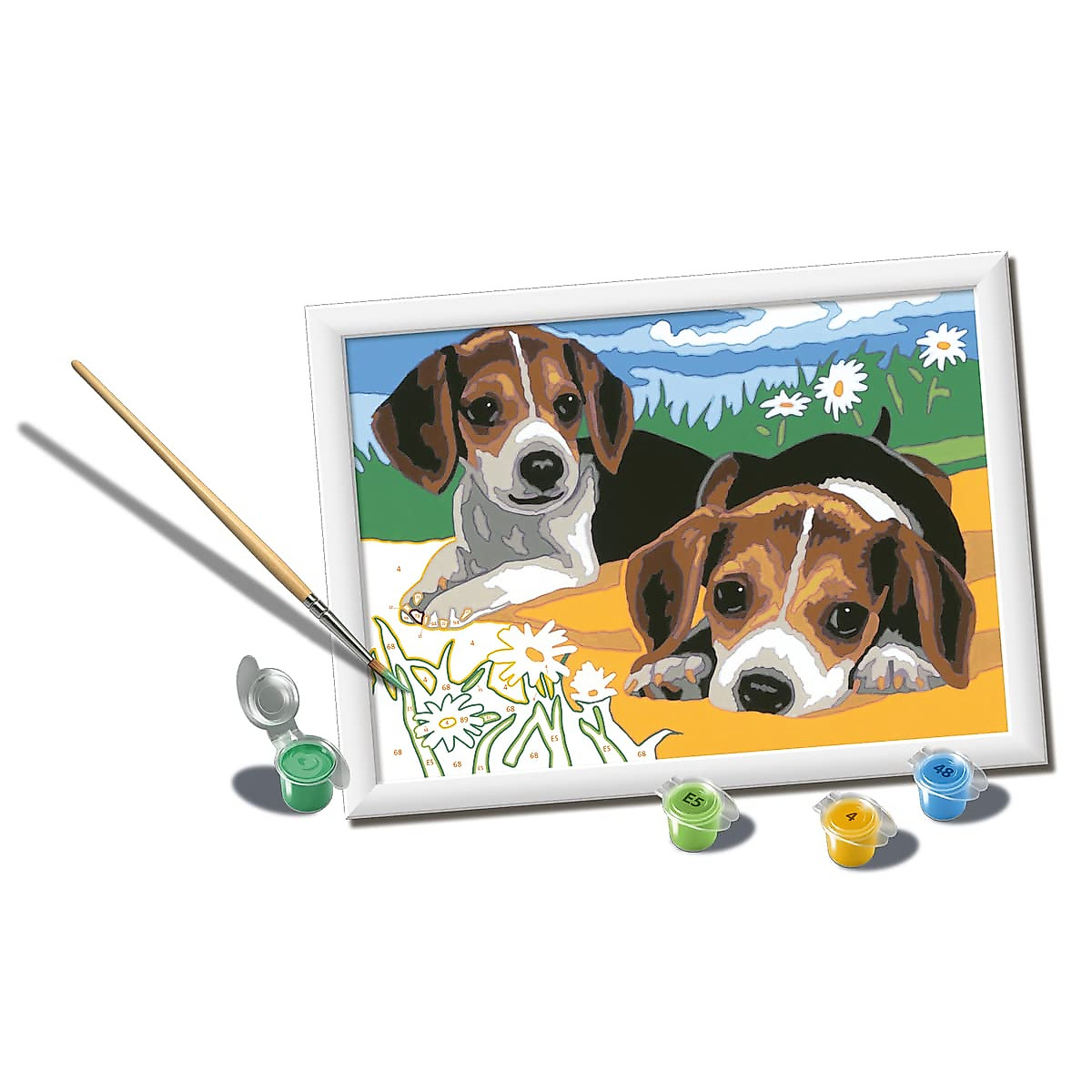 Ravensburger CreArt Jack Russell Puppies Paint by Numbers Kit for Kids - Painting Arts and Crafts for Ages 7 and Up