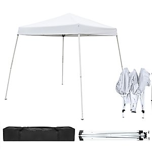 Outvita Canopy 7.8x7.8' Pop Up Commercial Instant Gazebo Tent, Waterproof & UV Protection Canopy Tent with Slant Legs for Party Wedding Birthday BBQ Events