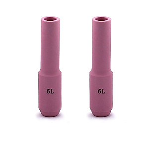 WeldingCity 2-pk LONG Ceramic Cup 10N48L (#6, 3/8") for Regular Setup in TIG Welding Torch 17, 18 and 26 Series