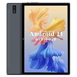 OUZRS Tablet 10 Inch Android 11 GMS, 4GB de RAM 64GB ROM/TF 256GB 1.8Ghz Tablet PC 8-Core 6000mAh Dual Cámara Tablet Android WiFi Bluetooth Netflix Type-C(WiFi Version),Black