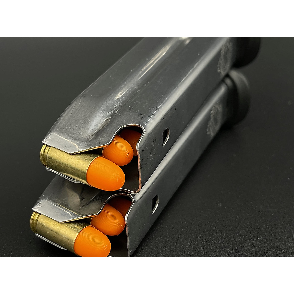TechStudio3D Premium Brass 9mm Dummy Rounds, Snap Caps - Firearms Dry Fire Ammo for Training - Made in USA (10 Pack) Orange