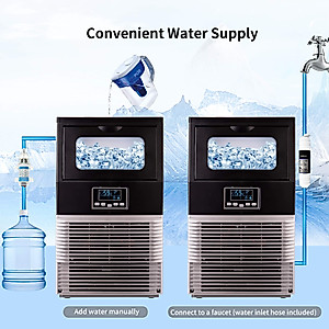 Ice Maker Machine,Ice Makers Countertop,Under Counter Ice Maker,Ice Machine,66LBS, Auto-Clean Built-in Automatic Water Inlet with Scoop 2-7 Days delivery Shipped from US Warehouse