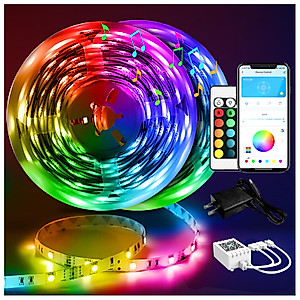 DAYBETTER Led Strip Lights 100ft (2 Rolls of 50ft) Smart Light Strips with App Control Remote, 5050 RGB Led Lights for Bedroom, Music Sync Color Changing Lights for Room Party