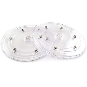 SDTC Tech 2-Pack 6 Inch Lazy Susan Turntable Organizer 360 Degree Rotating Bearings Acrylic Round Turntable for Kitchen Corner Cabinets/Spice Rack/Table Cake Decorating - Clear Tone