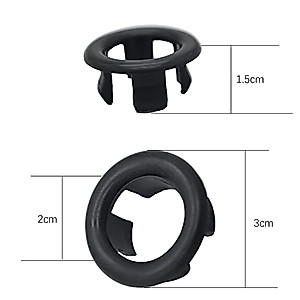 4 Pack Bathroom Basin Sink Round Hole Trim Overflow Cover Rings Hole Insert in Cap Hollow Ring Triangle for Hole Diameter Replacement Ceramic Pots for Home,Sink,Bathroom,Kitchen (black)