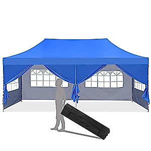 WONLINK 10x20 ft Instant Pop up Canopy, Party Tent Folding Heavy Duty Gazebos with Removable Sidewalls and Wheeled Bag Waterproof