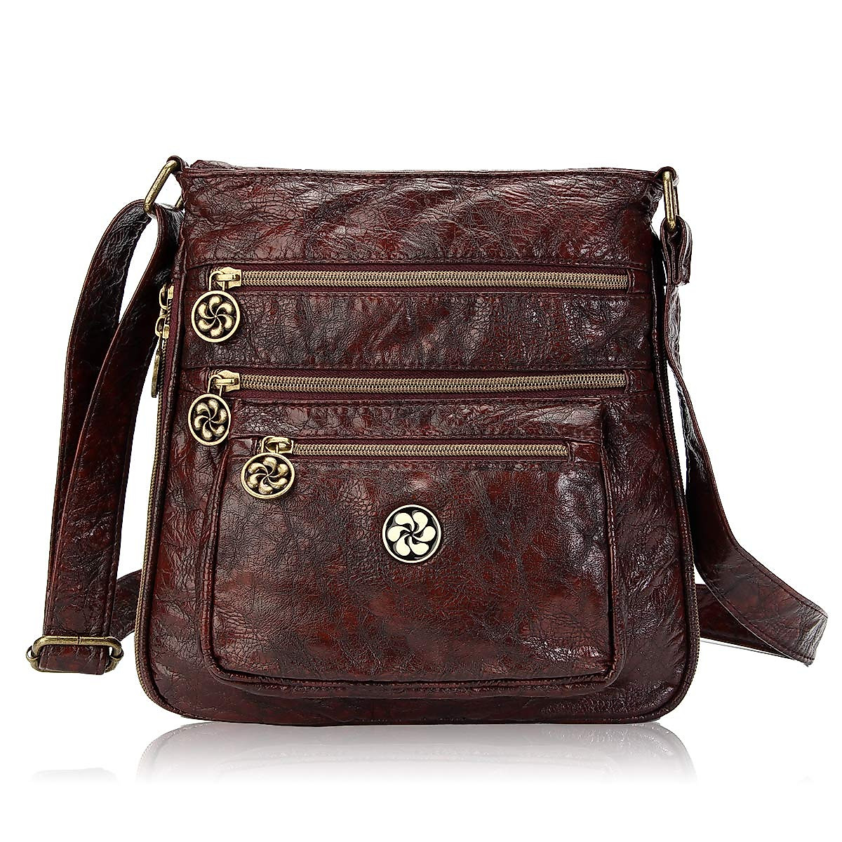 Angel Barcelo Crossover Purse and Handbags Crossbody Bags for Women,Ultra Soft Leather Neatpack Bag Shoulder Purses for Women Coffee