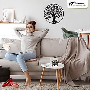 YAJIACLONE Tree of Life Black Metal Napkin Holder for Table-Stocking Stuffers for Adults Women,Napkin Holders for Paper Napkins with Sturdy & Quality Material, Cushioned Base, Large Storage Capacity.