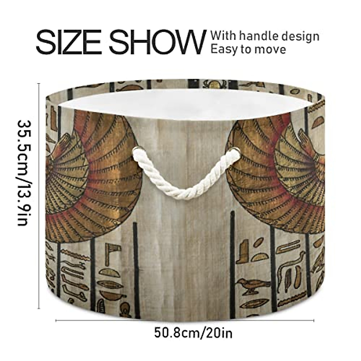 Ancient Egyptian Kids Toy Storage Basket Storage Bin Box Laundry Basket for Home Decor, Pet Toy, Blankets