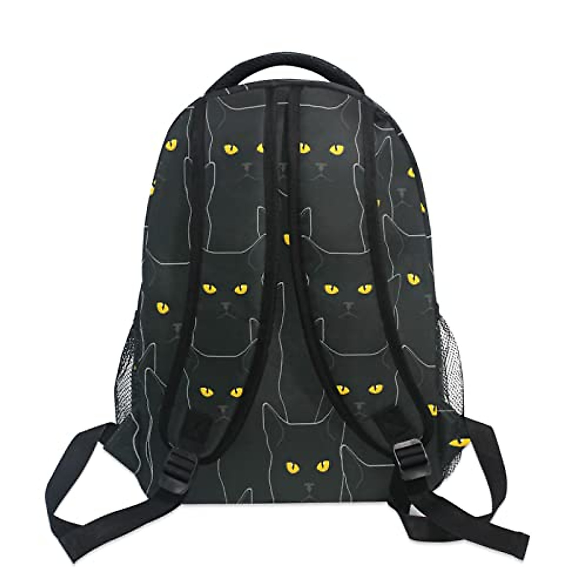 Halloween Black Cat Kids Backpack for Boys Girls,Funny Animal Kitten 16 Inch School Backpack for Elementary Preschool Kindergarten Bookbags for Teens Children Women Men College Travel Bag