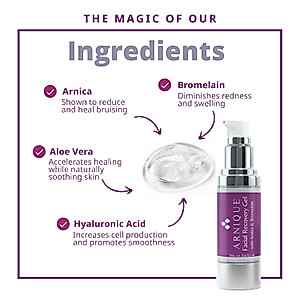 Arnique Arnica Gel for Face - Facial Recovery Aftercare for Fillers & Cosmetic Injection Treatments, Arnica Montana and Bromelain for Bruising and Swelling After Surgery Skin