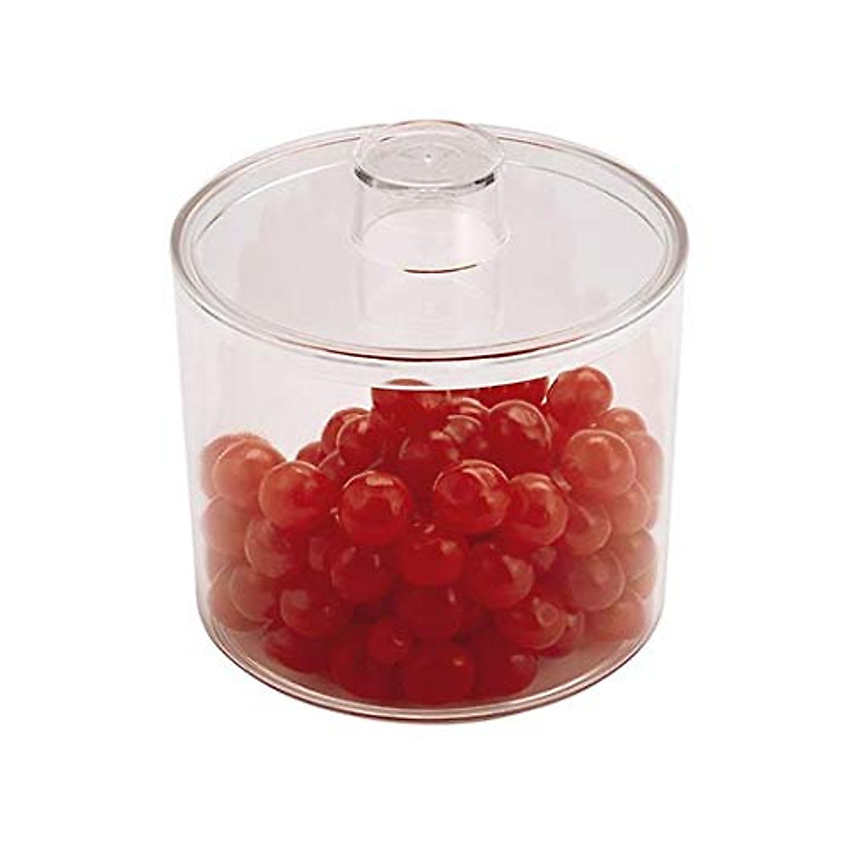 Pioneer Plastics 273C Clear Round Plastic Container with Lid, 4.0625" W x 3.5" H, Pack of 2