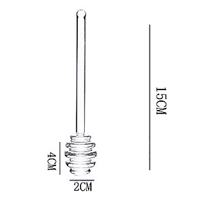 GSHLLO 2 Pcs Glass Honey Dippers Honey Stirring Sticks Mini Honeycomb Sticks Jam Syrup Stirring Wands Small Honey Stirrers Honey Drizzler Sticks Honey Jar Favors Honey Servers for Tea