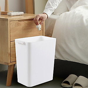 Kiddream 3 Pack 4.5 Gallon Deskside Wastebasket, Plastic Slim Trash Can, White